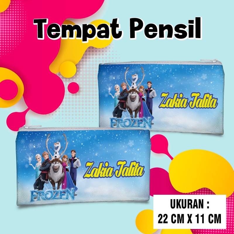 Jual Pencil Case Custom Name Frozen Disney Tempat Pensil Pakai Nama ...