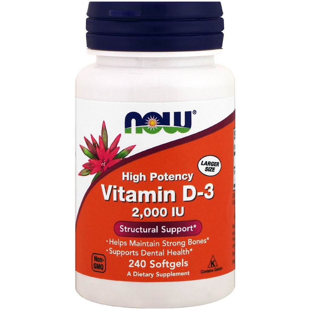 Jual Now Food Vitamin D3 2,000IU 240 Capsules ORIGINAL | Shopee Indonesia