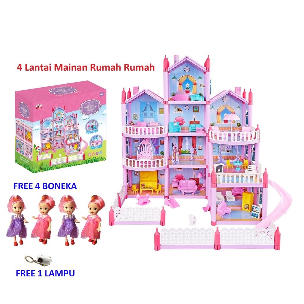 Jual MURAH 4 Lantai Mainan Rumah Rumahan Anak Perempuan Lengkap Dengan ...