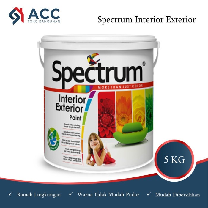 Jual Promo Cat Tembok Interior Spectrum Warna Tua 5kg Semua Warna Ready ...