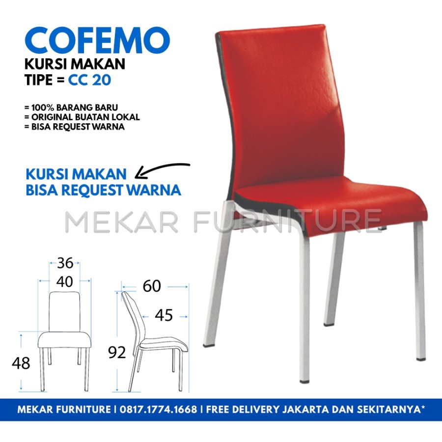 Jual COFEMO CC 20 Kursi Makan Kulit Oscar Dining Chair | Shopee Indonesia