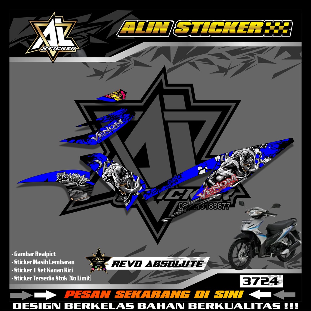 Jual 3724 Sticker Variasi Motor Honda REVO ABSOLUTE List Venom | Shopee ...