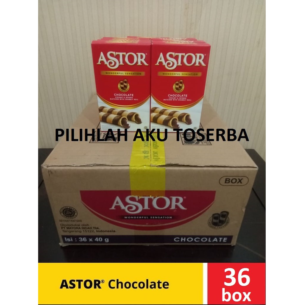 Jual ASTOR Waferstick Coklat 40 gr - 1 Karton isi 36 box @40 Gr ...