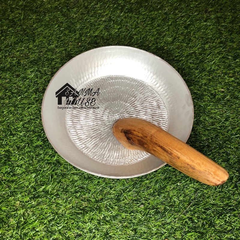 Jual COBEK ALUMUNIUM BESAR 24 CM Geratis Ulekan| Cobek 1 set Ayam ...