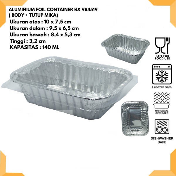 Jual ALUMUNIUM FOIL CUP BX 984519 - Body + Tutup ( isi 10 pcs ) | Shopee Indonesia