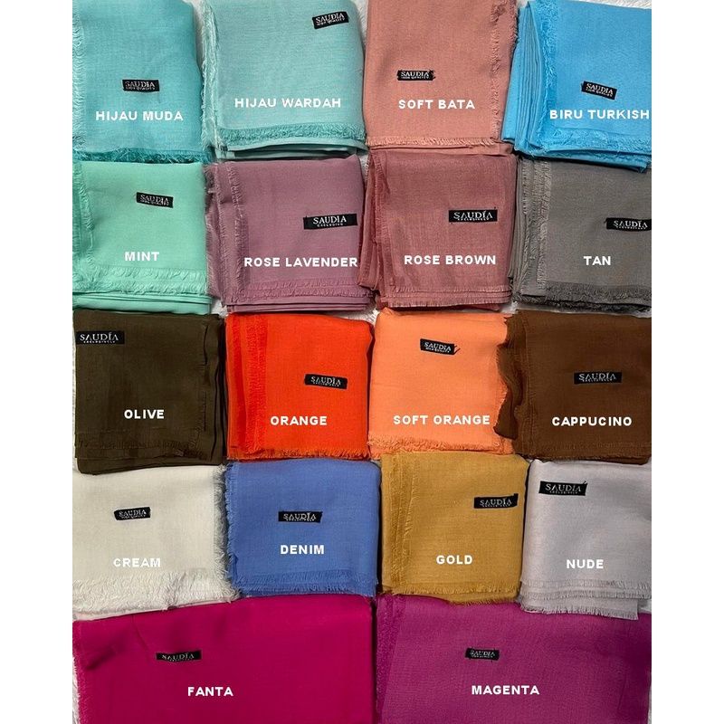 Jual Jilbab segiempat saudia rawis part 1 merah cabe bata peach fanta ...