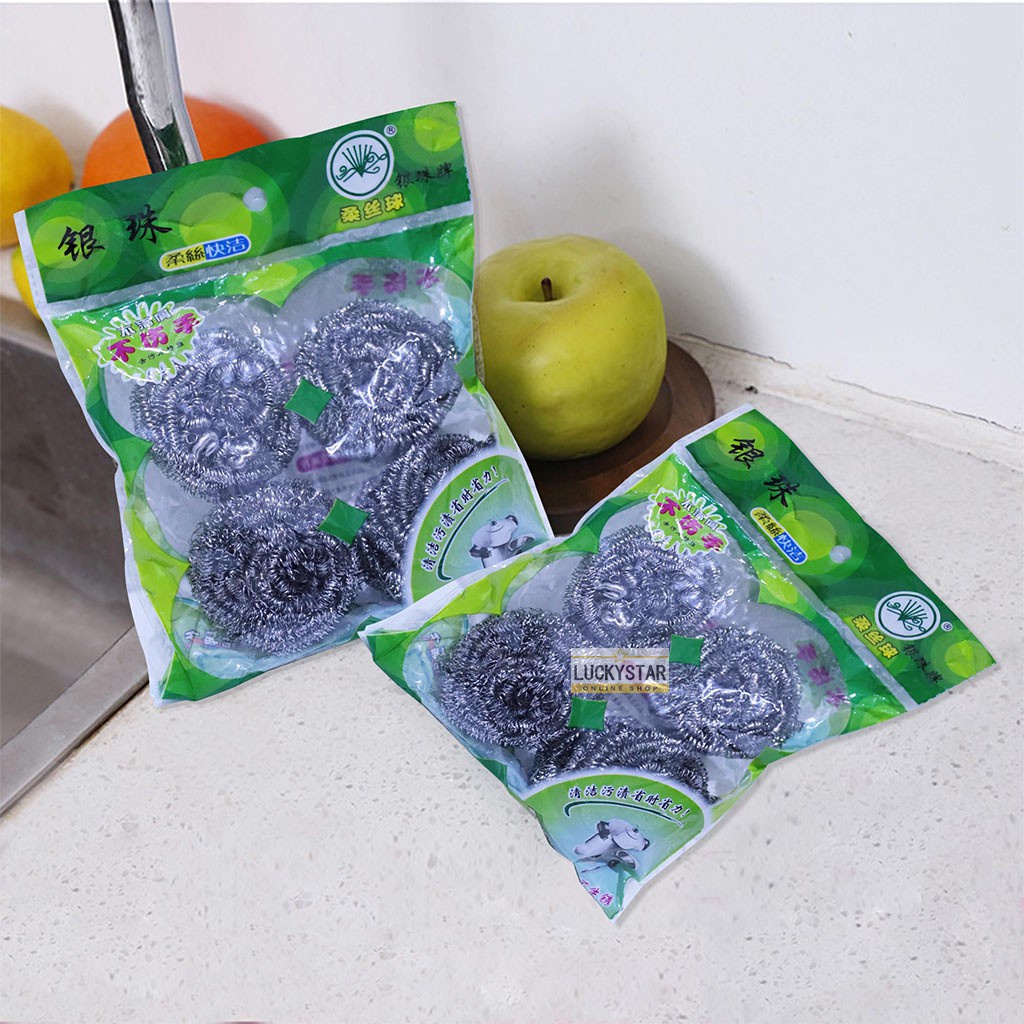 Jual Sabut Besi 1 pcs isi 4 / Spon Besi Cuci Piring / Panci / Kuali ...