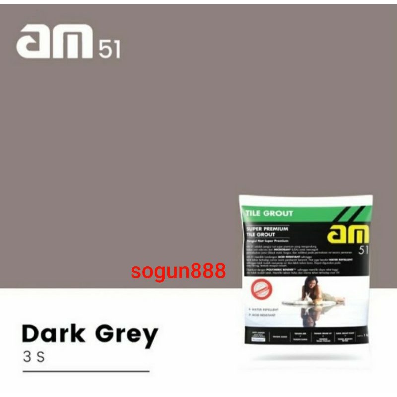 Jual AM 51 DARK GREY 3S. Super Premium tile grout. Semen nat anti jamur.l | Shopee Indonesia