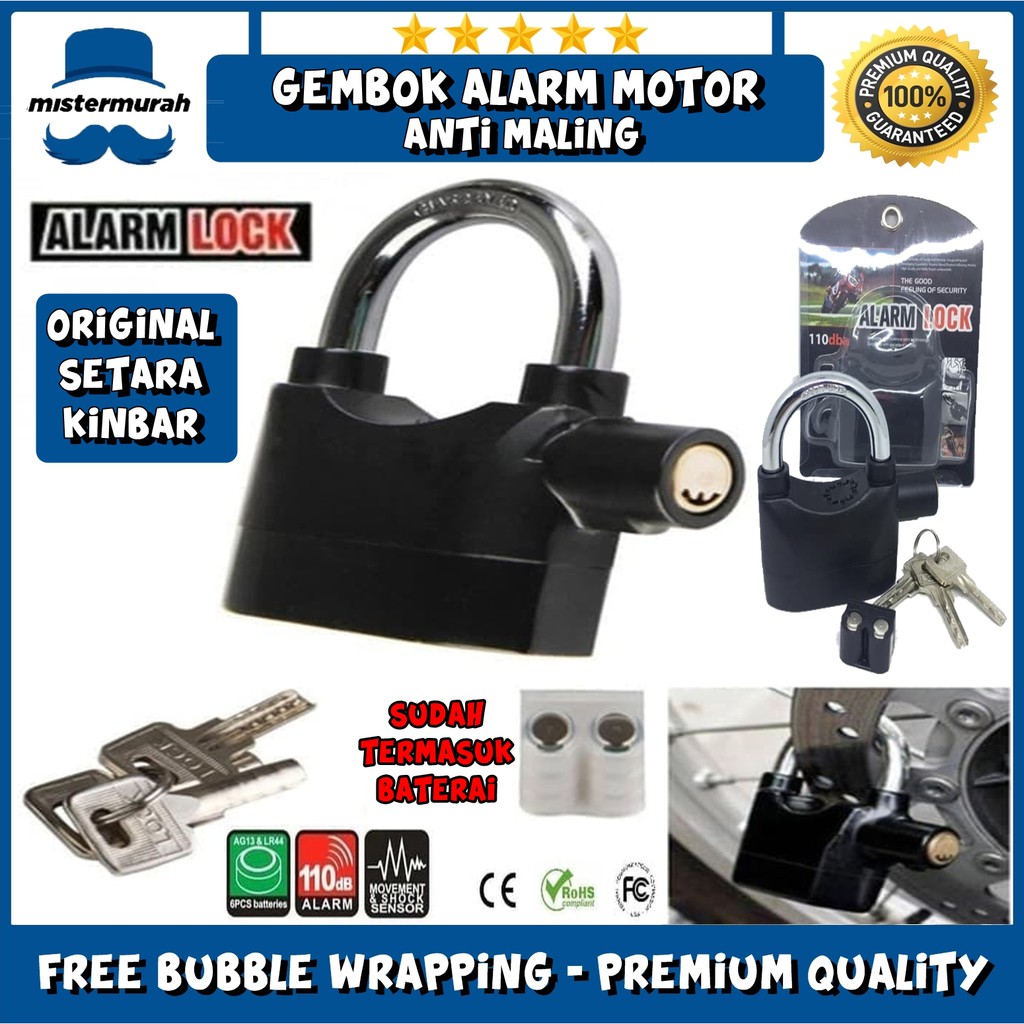 Jual Gembok Alarm Motor / Pagar Rumah Gembok Cakram ANTI MALING ...