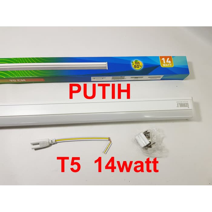Jual Lampu Set neon tube 14 watt cahaya PUTIH TL T5 LED 90cm Merk IZUNLI | Shopee Indonesia