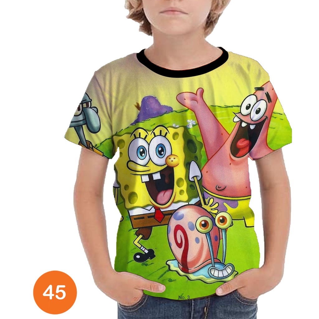 Jual Baju SpongeBob SquarePants Baju Anak 3D Kartun Animasi #COWO-45 ...