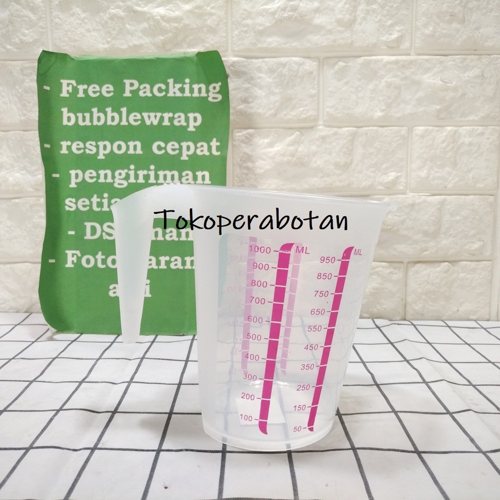 Jual TOKOPERABOTAN Gelas Takar / Gelas Ukur Kitchen House 1000ml | Shopee Indonesia