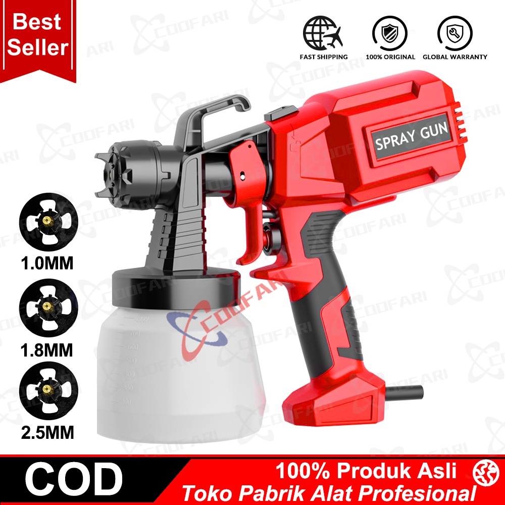 Jual 【Dengan 3 PCS Nozzle】Alat cat kompresor Spray Gun elektrik 550watt ...