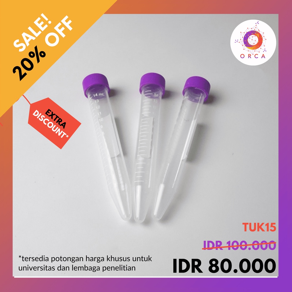 Jual Conical Tube 15ml - Tabung Konikal 15ml Sentrifugasi Centrifuge ...