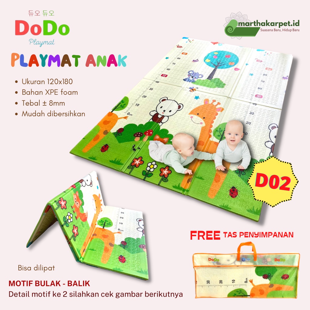 Jual PLAYMAT FREE TAS / PLAYMAT DODO / PLAYMAT BABY / TIKAR LIPAT ANAK ...