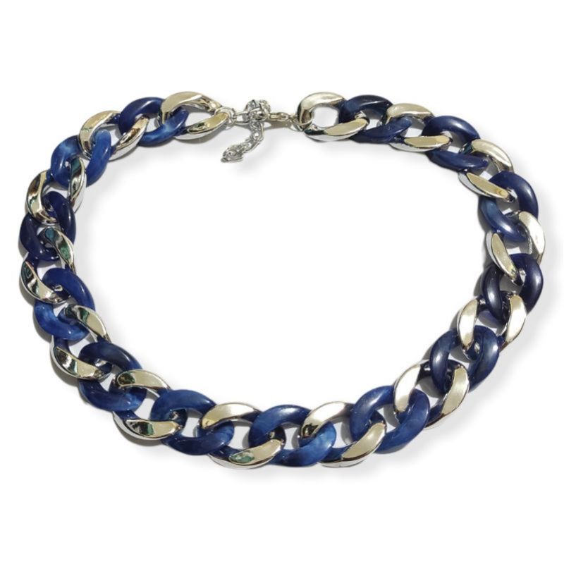 Jual Kalung Choker Retro Rantai Besar Pipih Style Chain Necklace Coker ...