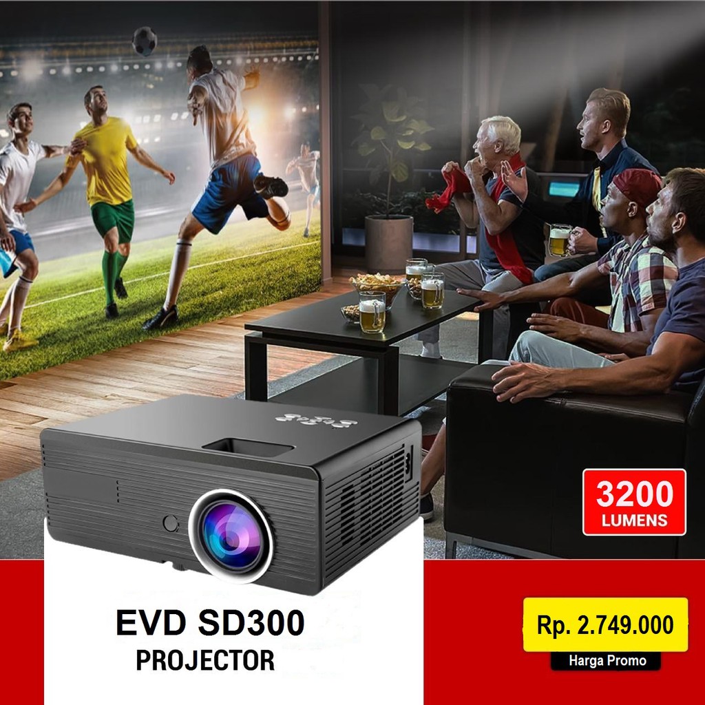 Jual LCD LED PROJECTOR PROYEKTOR BESAR FULL HD 1080 ANDROID 3200 ANSI ...