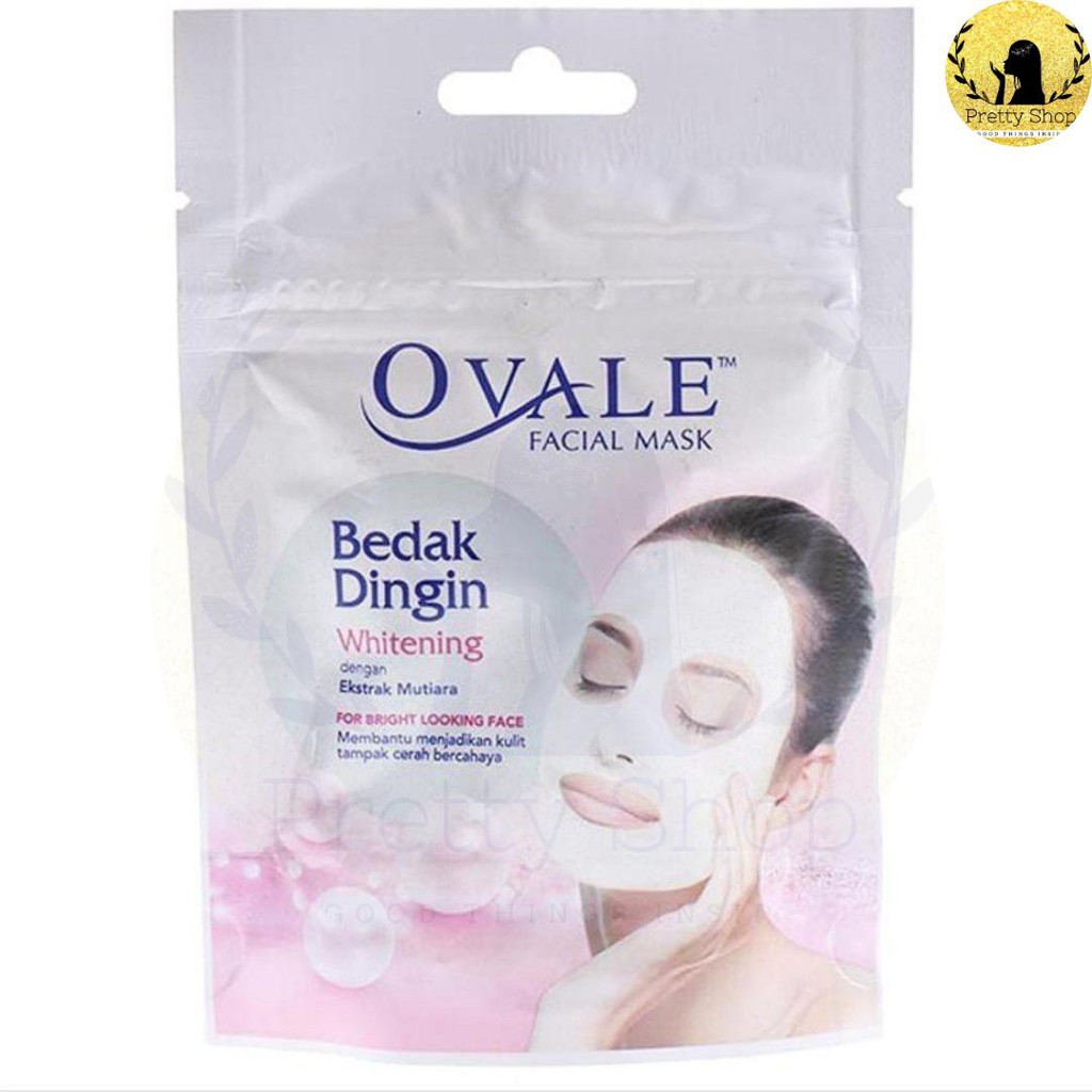 Jual OVALE Facial Mask Bedak Dingin Whitening Ekstrak Mutiara | Shopee ...