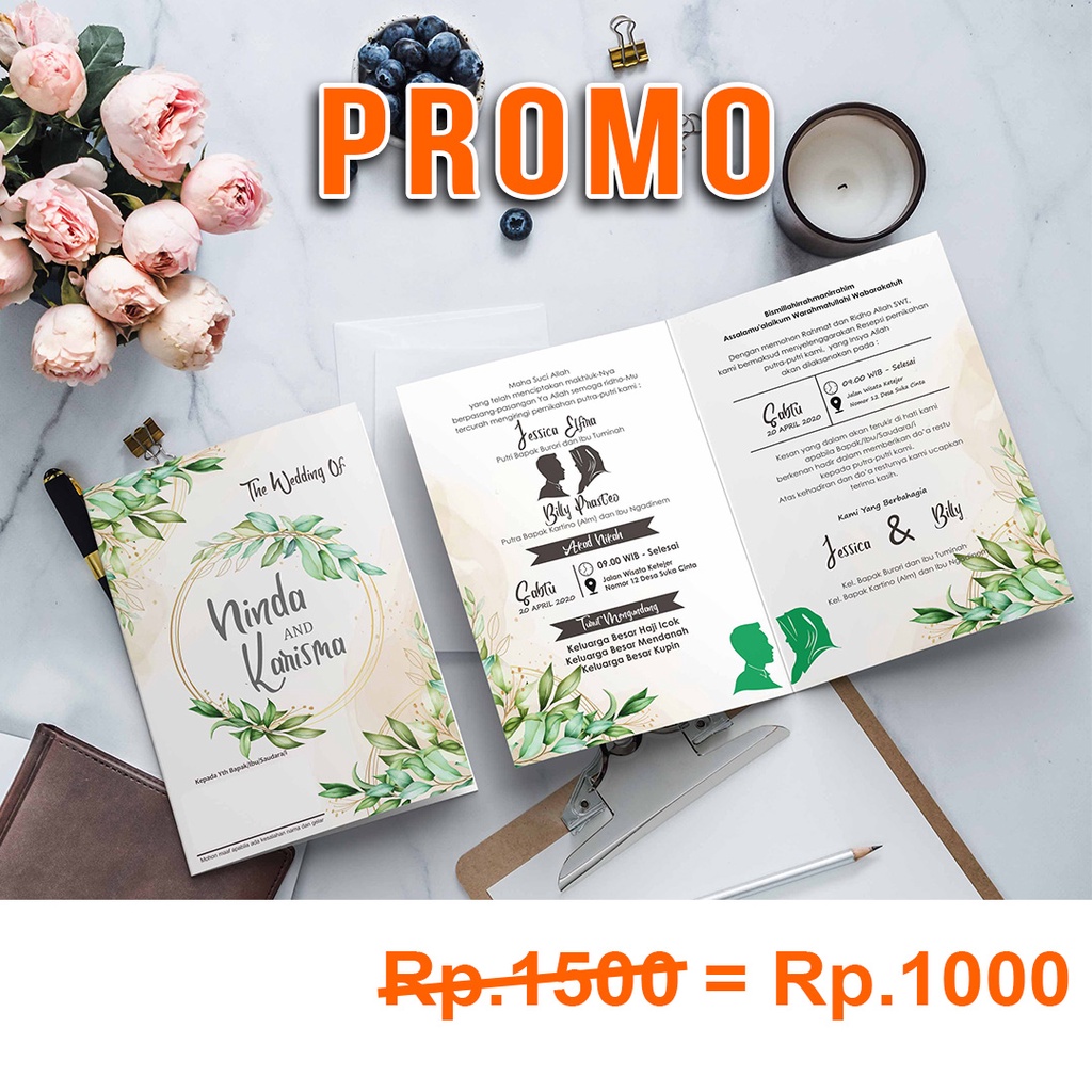 Jual PROMO Undangan Cantik Murahh (free undangan digital) | Shopee ...