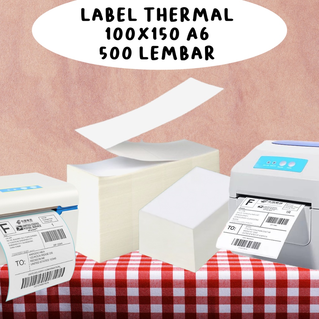 Jual Label Thermal 100x150 Kertas isi 500 Lembar Sticker Receipt Barcode Xpinter kemasan lipat ...