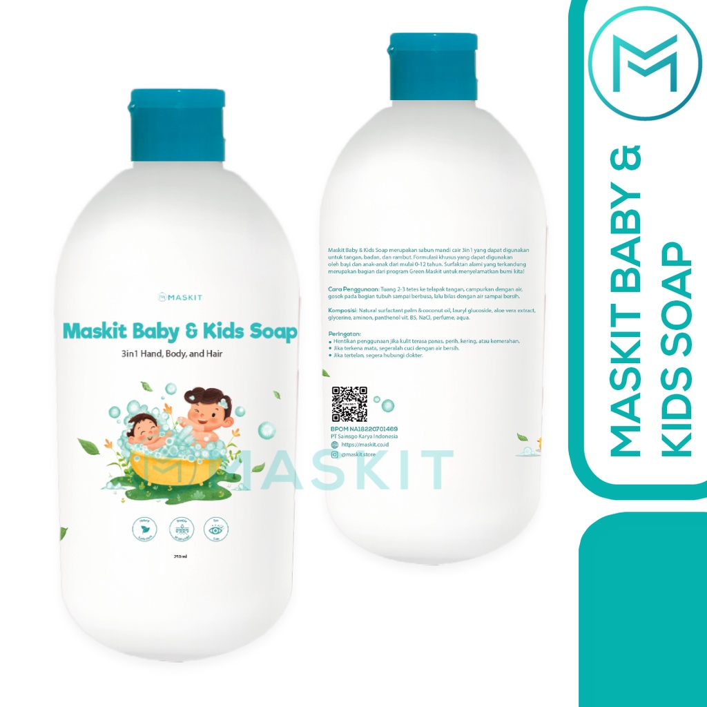 Jual Baby Kids Hair & Body Wash Sabun Shampoo Bayi Maskit 250ml | Shopee Indonesia