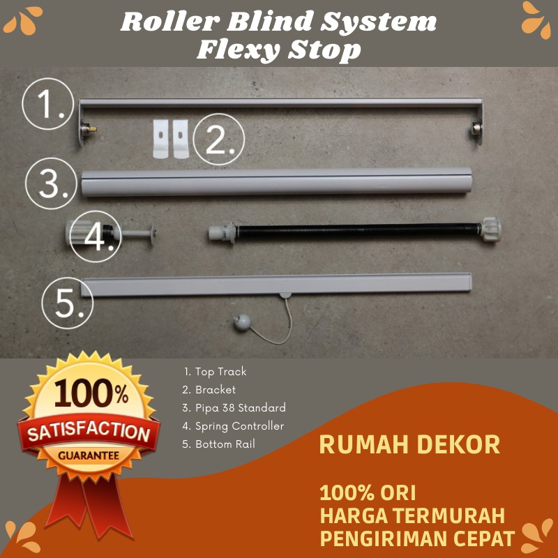 Jual Track Roller Blind Sharp Point Spring Flexy Stop System - Track ...
