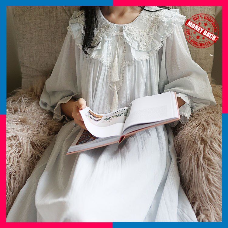 Jual Gaun Tidur Panjang Wanita Vintage Nightgowns Cotton Nightgown ...