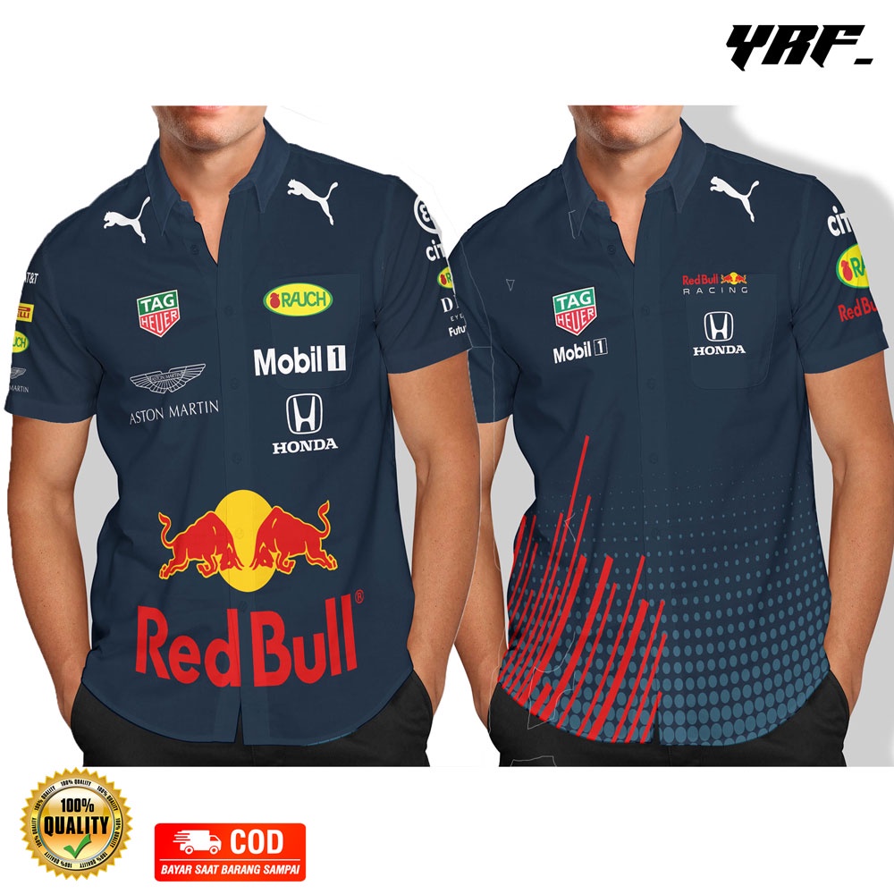 Jual Baju Kemeja F1 Redbull Racing Team Formula One Lengan Pendek 2021 ...