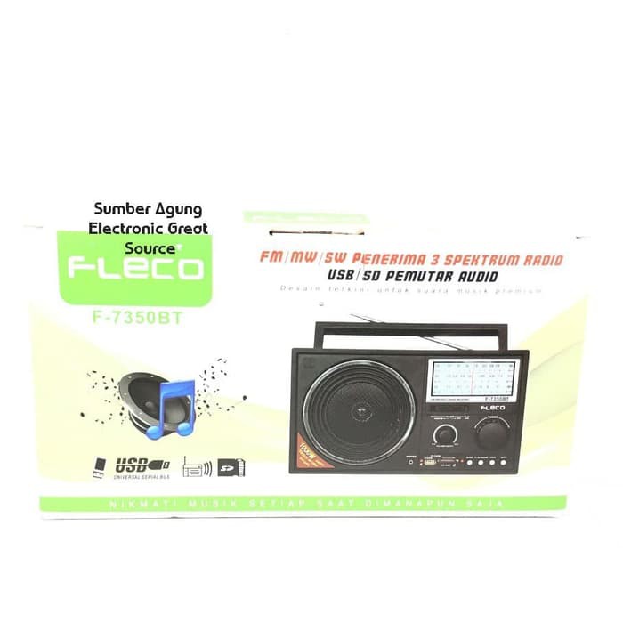Jual Fleco F7350BT Pemutar Radio Penangkap Sinyal Kuat FM MW SW 3 ...