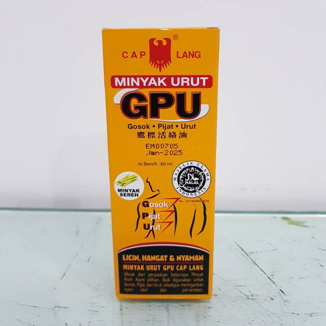 Jual Minyak GPU (Gosok Pijat Urut) Cap Lang 60 ml (PER BOTOL) | Shopee ...