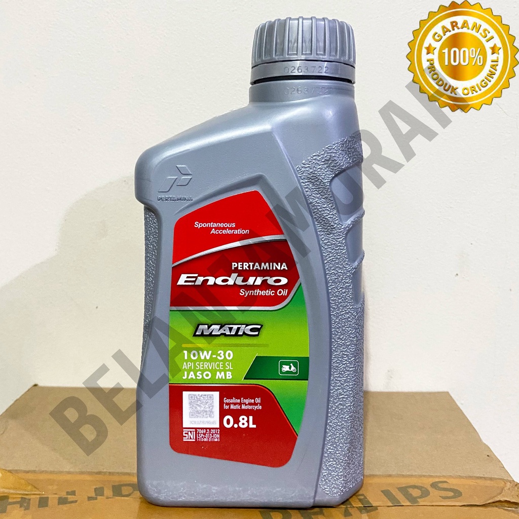 Jual Oli Motor Enduro Matic 10w-30 API SL JASO MB 0.8L Asli 100% ...