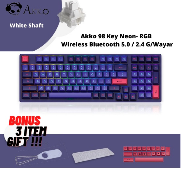 Jual Akko Mechanical Keyboard Gaming 98 KEY NEON RBG Wireless 5.0 /2.4G ...