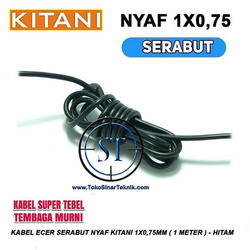 Jual Kabel NYAF KITANI 1 X 0.75mm @1Meter / Cable Audio Listrik Serabut Nyaf Nya 0.75mm 1x0.75mm ...