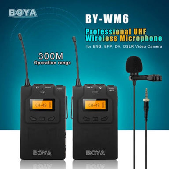 Jual BOYA BY-WM6 UHF Wireless Microphone | Shopee Indonesia