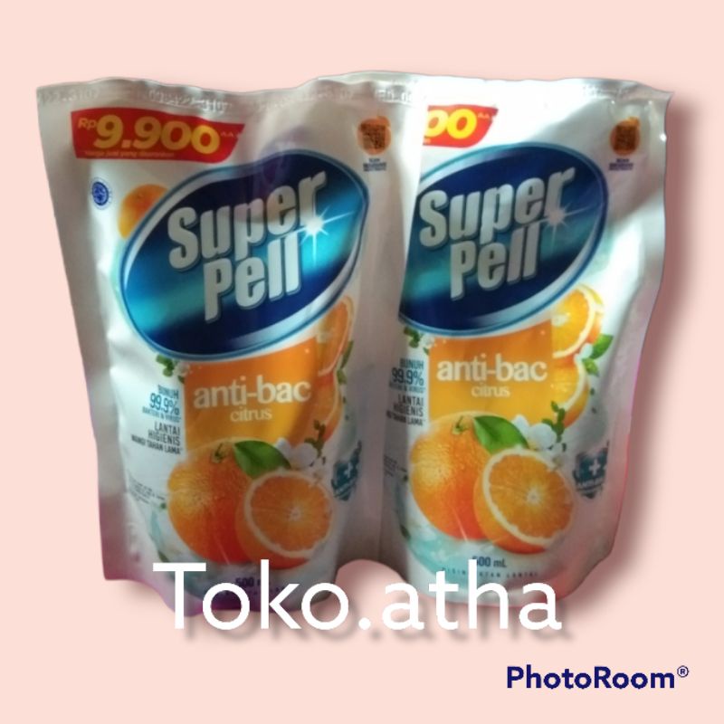 Jual super pell citrus anti-bact pembersih lantai 500ml | Shopee Indonesia