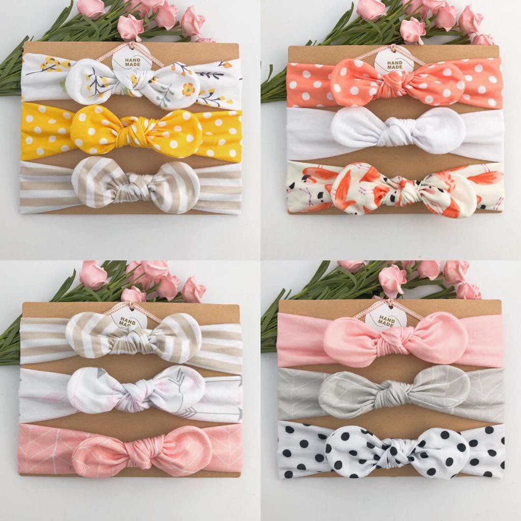 Jual 1 Set (Isi 3 Pcs) Bando Bayi / Bandana Bayi / Headband Bayi ...