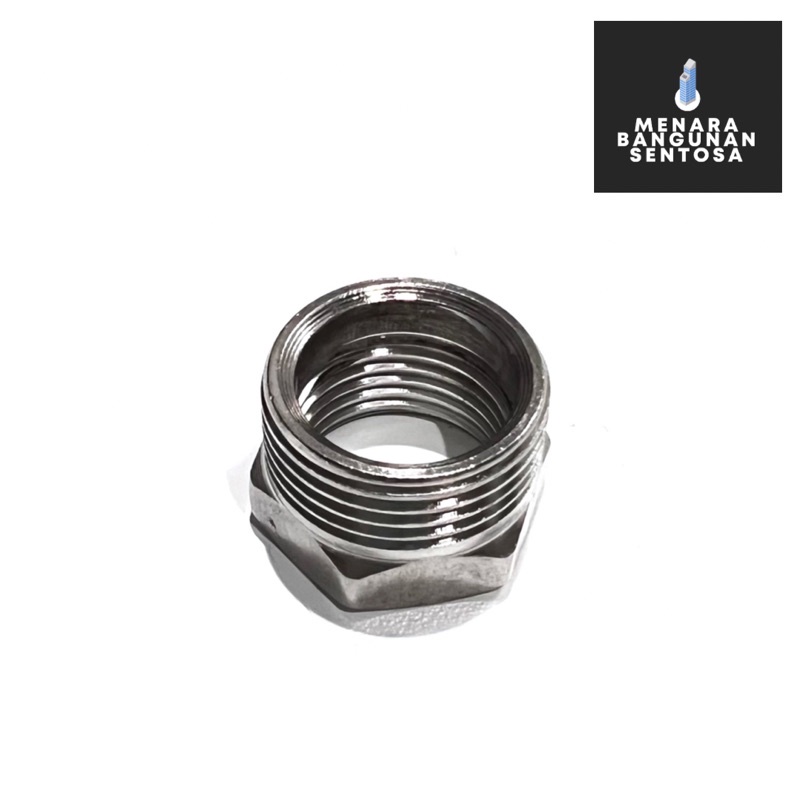 Jual Overloop Stainless 1/2" - 3/4" / Sock Nepel Verloop Sambungan Pipa ...