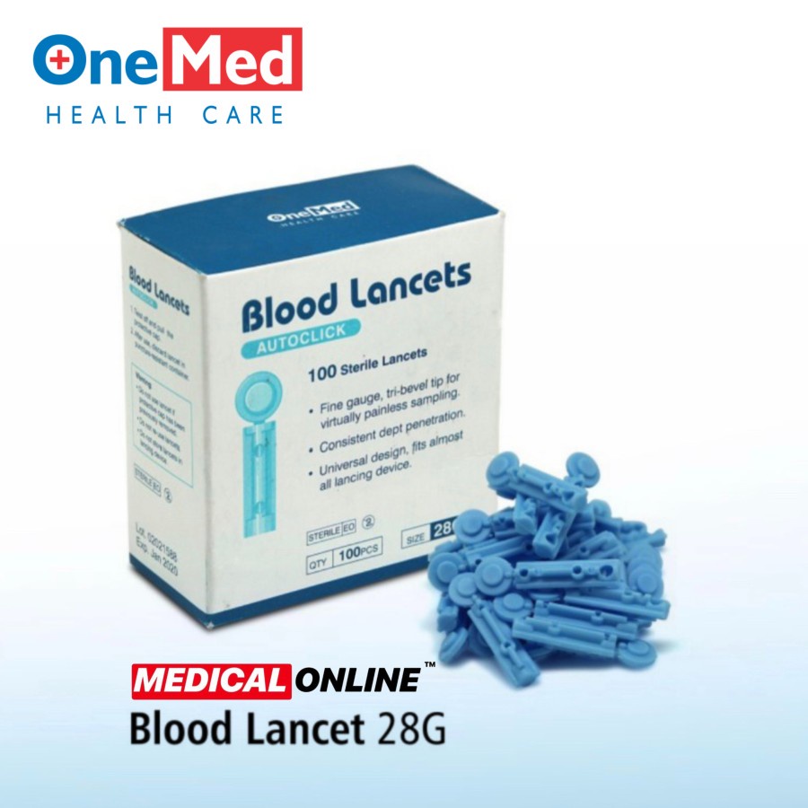 Jual BLOOD LANCET AUTOCLICK ISI 100 ONEMED JARUM LANSET LANCING MEDICAL ONLINE MEDICALONLINE ...