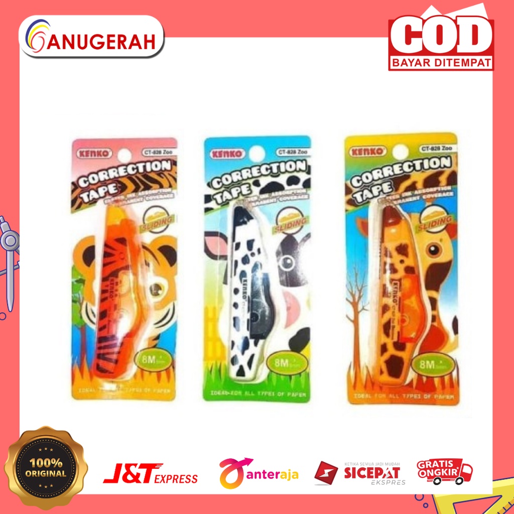 Jual KENKO CT-828 MOTIF ZOO TIPE-X PITA / CORRECTION TAPE / STIPO ...