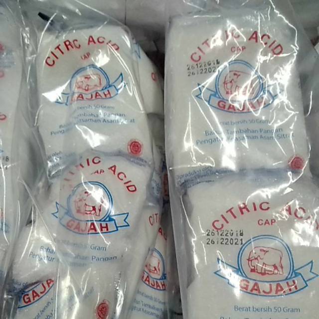 Jual Citric acid cap gajah 20pcs x 50gr | Shopee Indonesia