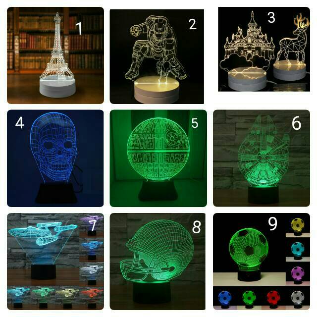 Jual Lampu LED 3D Transparant Design | Shopee Indonesia
