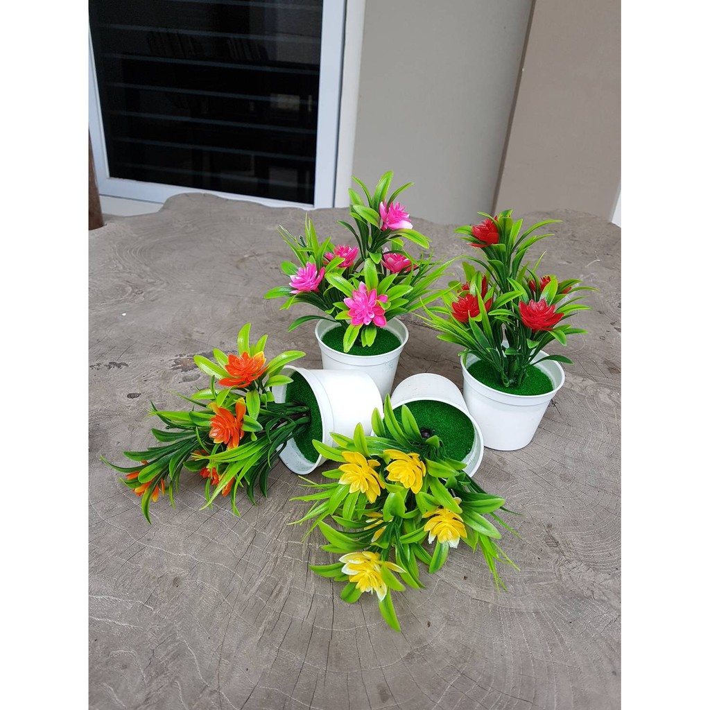 Jual Bunga Plastik Teratai Bonsai / Small Lotus Bonsai / Bunga Meja ...