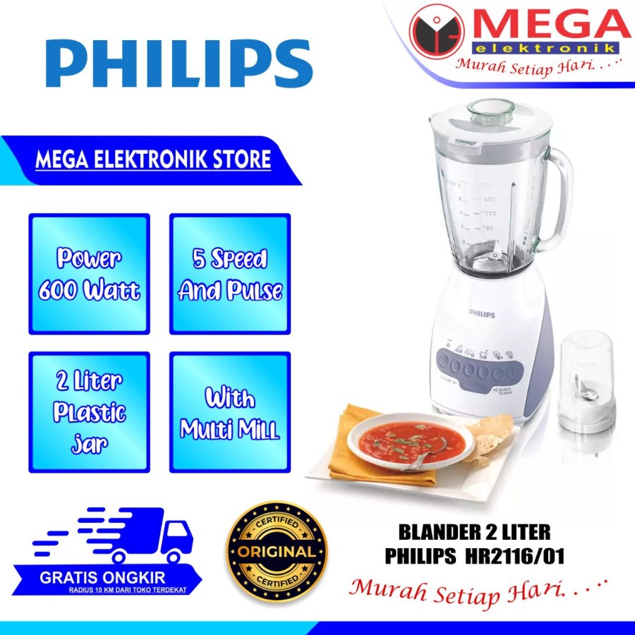 Jual BLENDER PHILIPS 2L HR-2116/01 | Shopee Indonesia