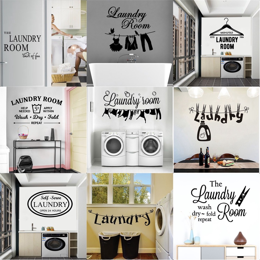 Jual Wall Sticker Stiker Dinding Laundry Room Mesin Cuci Hiasan ...