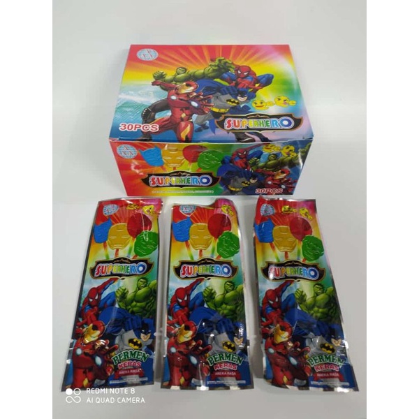Jual Permen Lolipop Superhero Avengers Spiderman Superman Rainbow (isi ...