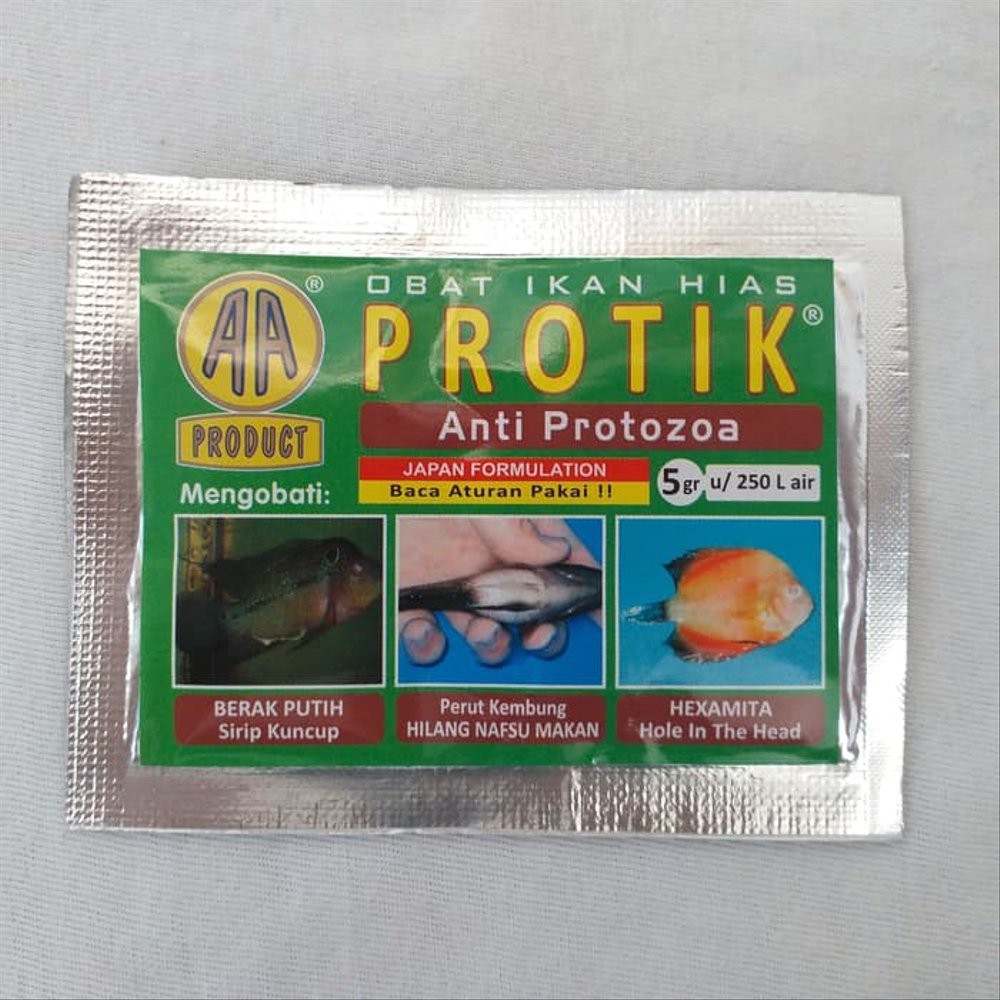 Jual Protik 5gr Obat Ikan Hias Anti Protozoa Berak Putih Perut Kembung ...
