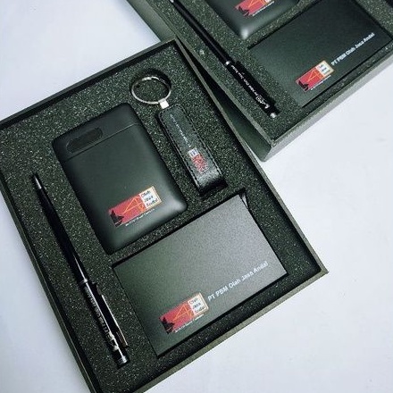 Jual Gift Set Box Souvenir Powerbank - pulpen - flashdisk cardholders ...