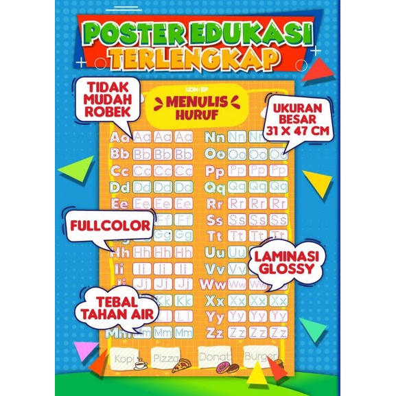 Jual Poster edukasi Menulis buat anak design eksklusif tidak mudah ...