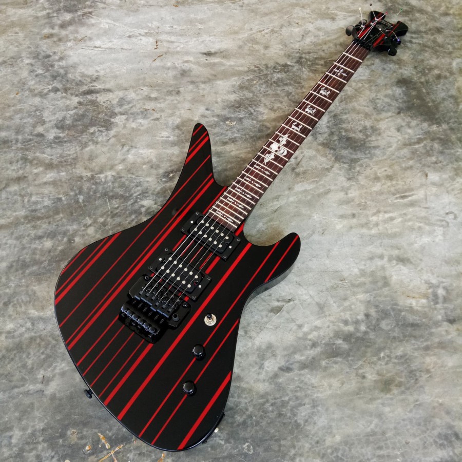 Jual Schecter Synyster Gates Custom Black Stripe Red | Shopee Indonesia
