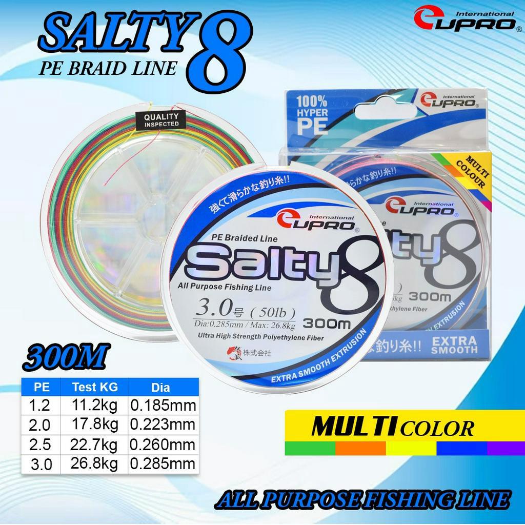 Jual PUSATPANCING5 - Senar Pancing PE Eupro Salty 8 Braid 300Meter ...